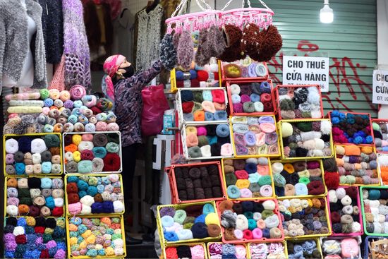 Woman Arranges Knit Yarn Stall Street Editorial Stock Photo - Stock ...