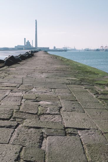 Poolbeg Generating Station Chimneys Built 1971 Editorial Stock Photo ...