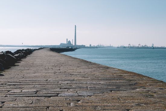 Poolbeg Generating Station Chimneys Built 1971 Editorial Stock Photo ...