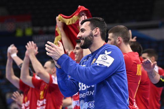 Montenegros Goalkeeper Nikola Matovic C Celebrates Editorial Stock ...