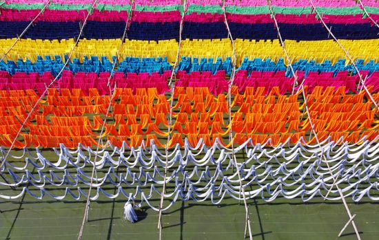 Long Washing Line Colourful Cloth Dries Editorial Stock Photo - Stock ...