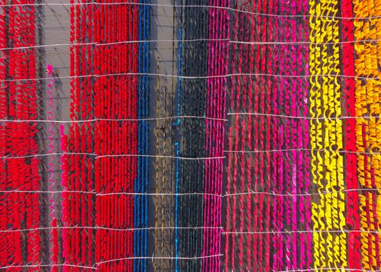 Long Washing Line Colourful Cloth Dries Editorial Stock Photo - Stock ...