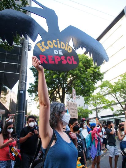 Repsol Ecocide Can Be Read On Editorial Stock Photo - Stock Image ...