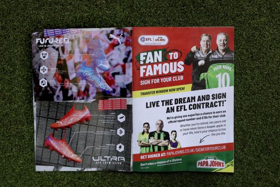 Matchday Programme Showing Papa Johns Advert Editorial Stock Photo ...