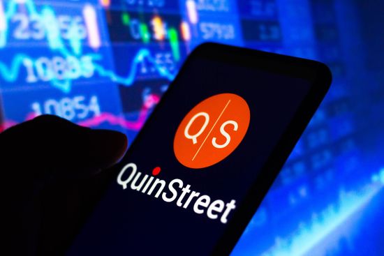 This Photo Illustration Quinstreet Logo Seen Editorial Stock Photo ...