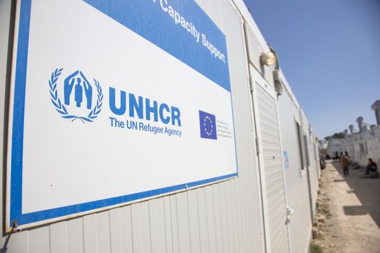 Sign Unhcr Logo European Flag Inside Editorial Stock Photo - Stock ...