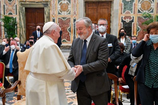 Pope Francis Receives Audience Participants Meeting Editorial Stock ...