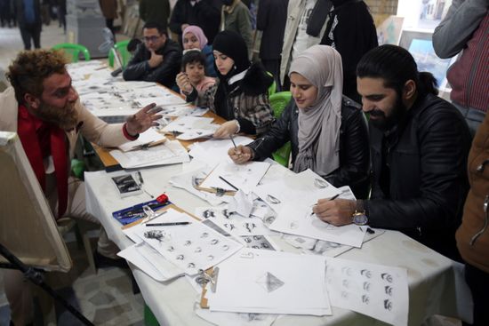 Iraqi Painters Draw Portraits Part Artistic Editorial Stock Photo ...
