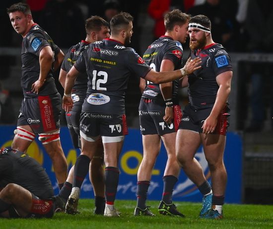Steff Thomas Scarlets Congratulated After Scoring Editorial Stock Photo ...