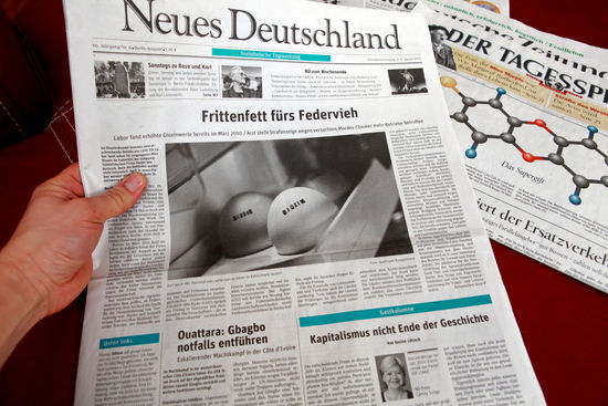 Sunday Edition Neues Deutschland Newspaper Reports Editorial Stock ...