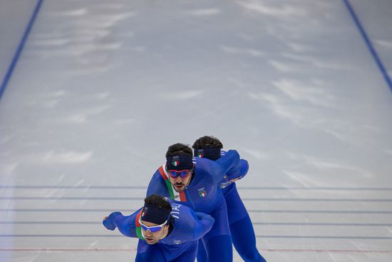 Italian Speed Skaters Attend Training Session Editorial Stock Photo ...