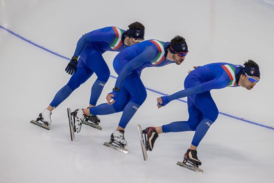 Italian Speed Skaters Attend Training Session Editorial Stock Photo ...