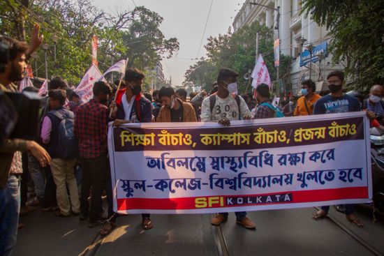 Student Fedaration India Protest Reopening School Editorial Stock Photo ...