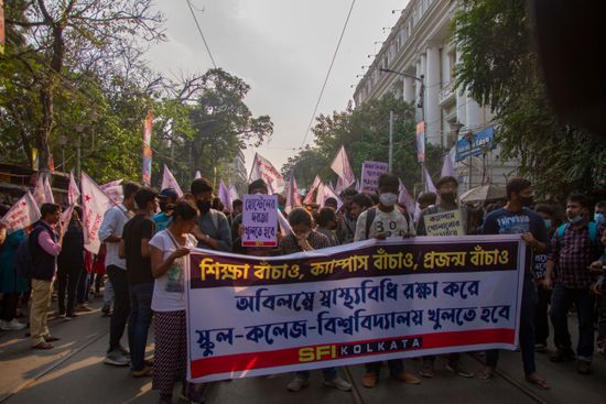Student Fedaration India Protest Reopening School Editorial Stock Photo ...