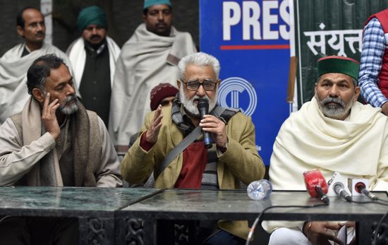 Samyukt Kisan Morcha Skm Leaders Yogendra Editorial Stock Photo - Stock ...