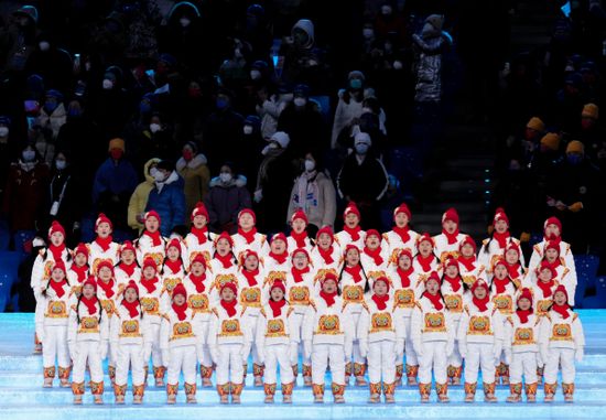 Childrens Choir Sing Olympic Anthem During Editorial Stock Photo ...
