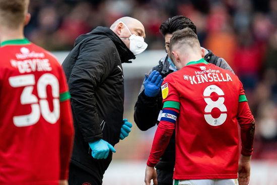 Walsall Midfielder Liam Kinsella Kicked On Editorial Stock Photo ...