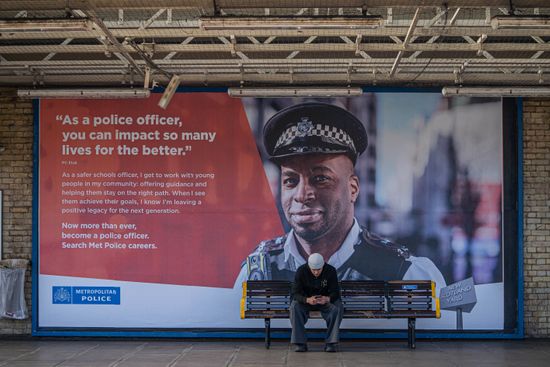 Metropolitan Police Recruitment Poster Putney Bridge Editorial Stock ...