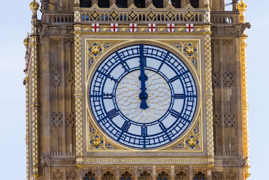 Clock Face Elizabeth Tower Noon Westminster Editorial Stock Photo ...