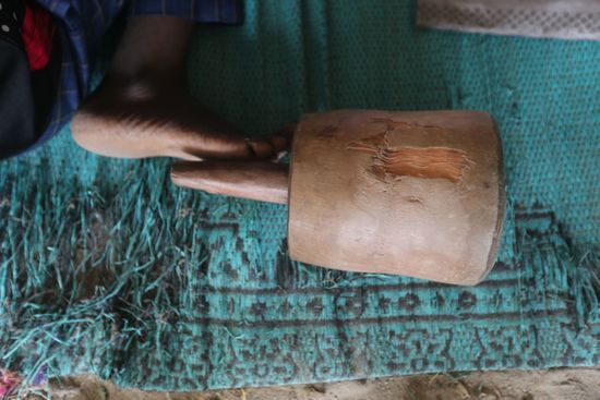 Carved Wood Used Beating Textile Materials Editorial Stock Photo ...
