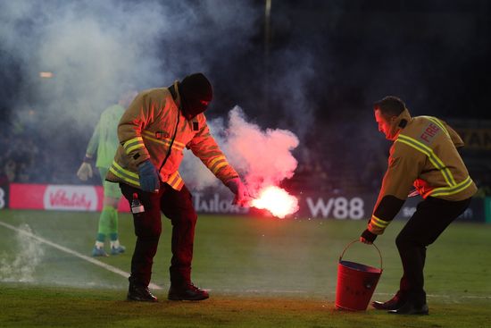 Fire Stewards Deals Flare Thrown By Editorial Stock Photo - Stock Image ...