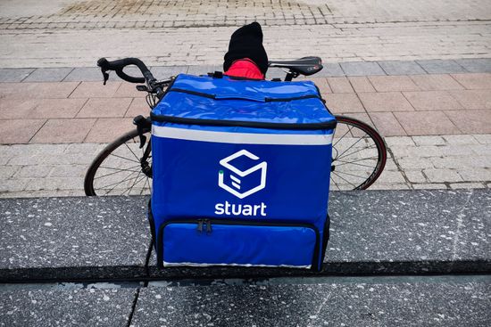 Stuart Delivery Courier Seen Krakow Poland Editorial Stock Photo ...