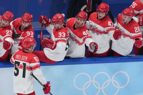 Athletes Denmark Celebrate Scoring During Ice Editorial Stock Photo ...
