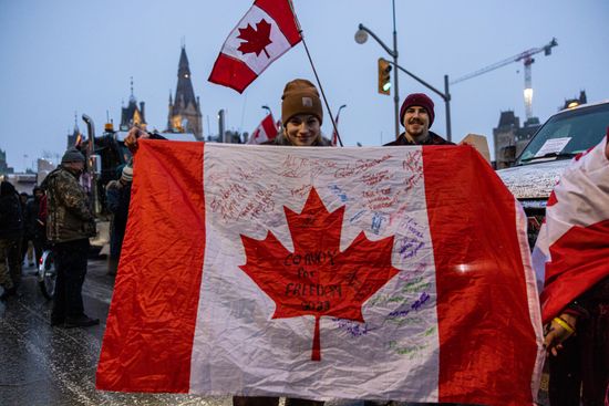 Protester Shows Canadian Flag Where Other Editorial Stock Photo - Stock ...