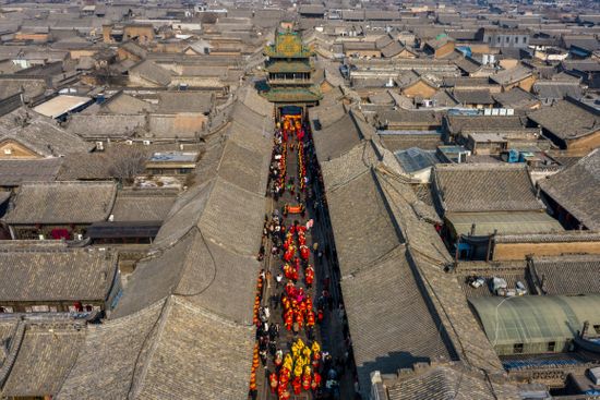 Aerial Photo Shows View Pingyao Ancient Editorial Stock Photo - Stock ...