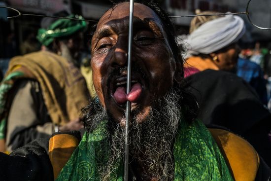 Indian Ascetic Muslim Uses Sharp Object Editorial Stock Photo - Stock ...