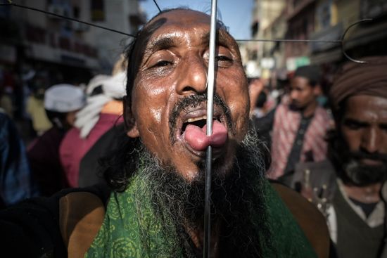 Indian Ascetic Muslim Uses Sharp Object Editorial Stock Photo - Stock ...