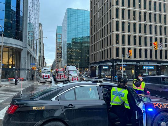 Police Car Blocking Road Seen Ottawa Editorial Stock Photo - Stock ...