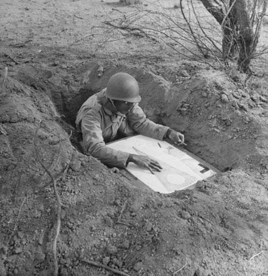 African American Soldier Sitting Foxhole While Editorial Stock Photo ...