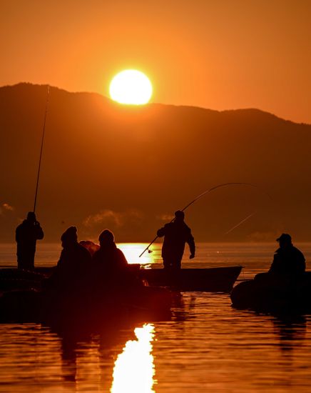 Fishermen Go Fishing On Dojran Lake Editorial Stock Photo - Stock Image ...