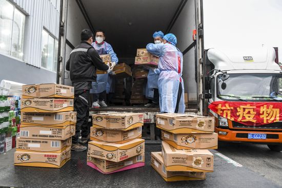 Staff Workers Transfer Incoming Supplies Outside Editorial Stock Photo ...