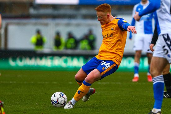 Mansfield Towns Matty Longstaff Crosses Ball Editorial Stock Photo ...