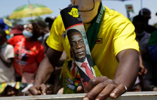 Supporter Holds Poster Image Zanu Pf Editorial Stock Photo - Stock ...