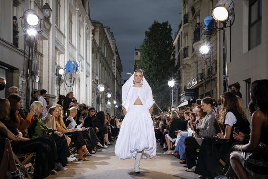 Model On Catwalk Fashion Show Paris Editorial Stock Photo - Stock Image ...
