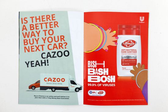Cazoo Lifebuoy Adverts Match Day Programme Editorial Stock Photo ...