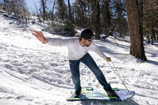 Brandon Stanard Tries Standing On Sled Editorial Stock Photo - Stock ...