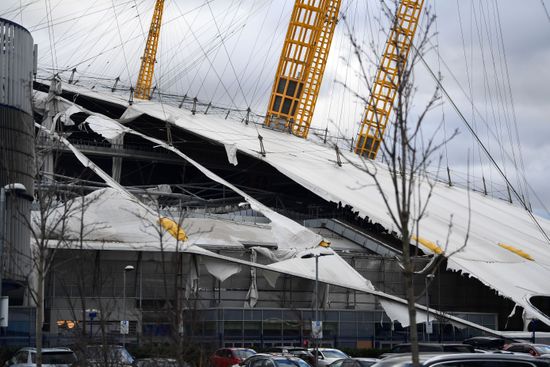 Roof Londons O2 Arena Ripped Open Editorial Stock Photo - Stock Image ...