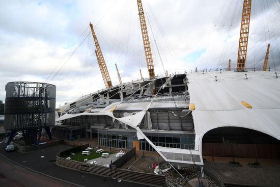 Roof Londons O2 Arena Ripped Open Editorial Stock Photo - Stock Image ...