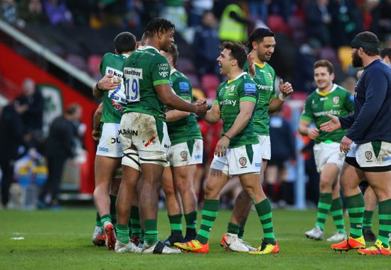 London Irish Players Celebrate After Winning Editorial Stock Photo ...