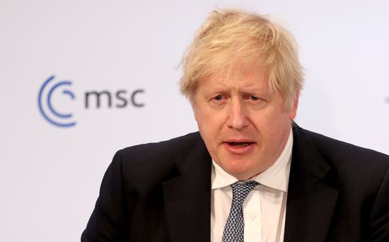 British Prime Minister Boris Johnson Gives Editorial Stock Photo ...