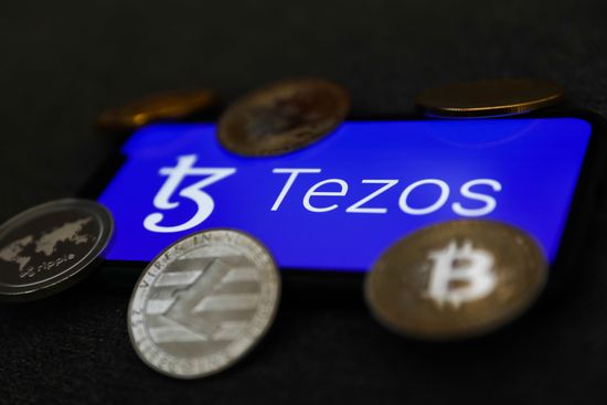 Tezos Logo Displayed On Phone Screen Editorial Stock Photo - Stock ...