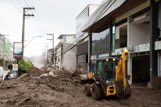 Construction Machine Clears Silt Road Petropolis Editorial Stock Photo ...