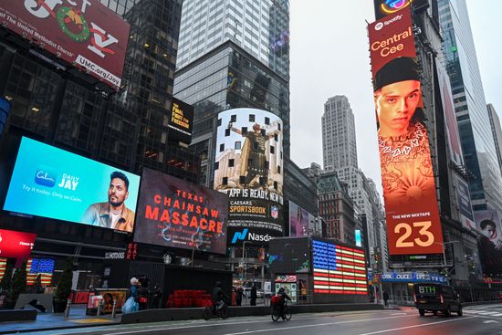 People Walk Times Square Cold Weather Editorial Stock Photo Stock