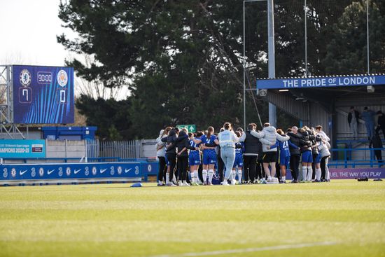 Chelsea Team Huddle Scoreboard Following Their Editorial Stock Photo ...