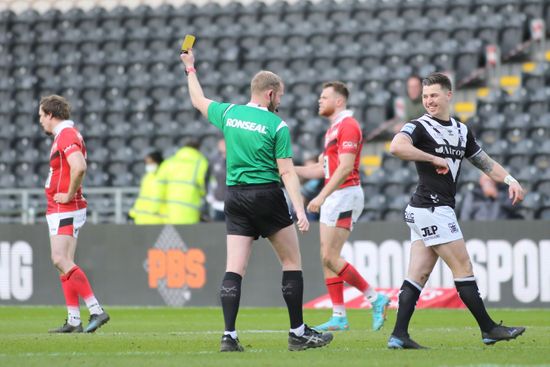 Referee Robert Hicks Shows Former Hull Editorial Stock Photo - Stock ...