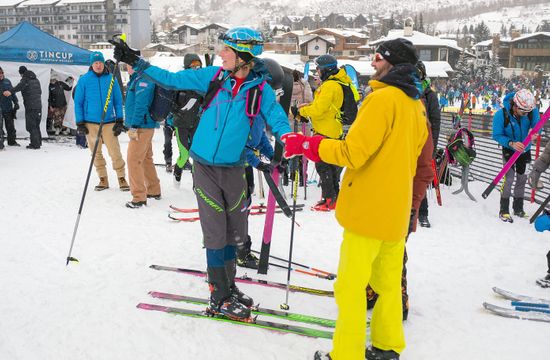 Skimo Racers Discuss Final Course Descent Editorial Stock Photo - Stock ...